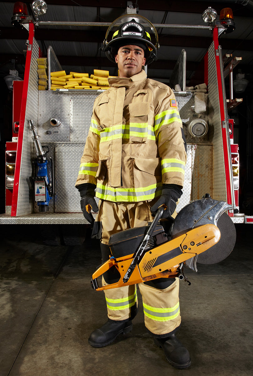 Lion Super-Deluxe Turnout Gear Set - Coat & Pant in Gold or Black ...